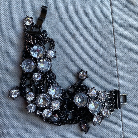 J. Crew | Jewelry | Vintage Jcrew Chunky Black Bracelet With ...